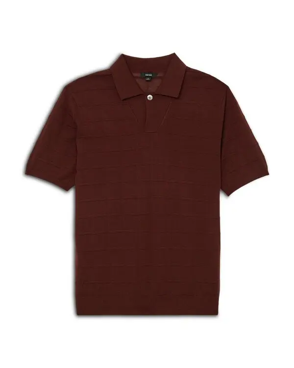 REISS Serval Open Collar Sweater Polo