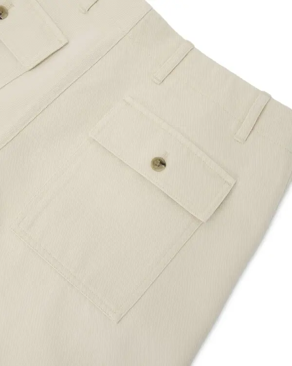 REISS Dilan Relaxed Fit Cotton Blend Wide Leg Trousers