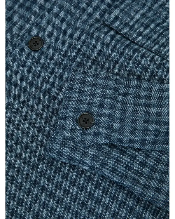 REISS Sever Cotton Blend Linen Check Overshirt