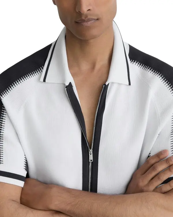REISS Kelney Zip Through Stripe Shirt