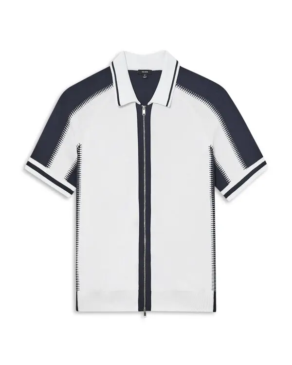 REISS Kelney Zip Through Stripe Shirt