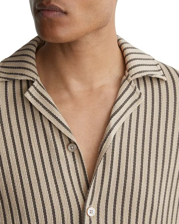 REISS Griff Textured Stripe Short Sleeve Shirt