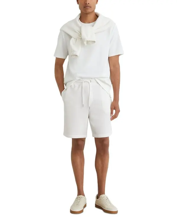 REISS Renly Micro Waffle Textured Shorts - White