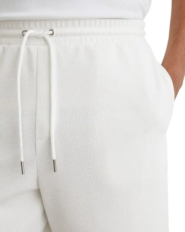 REISS Renly Micro Waffle Textured Shorts - White