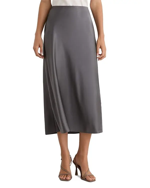 REISS Sofia Silk Midi Skirt