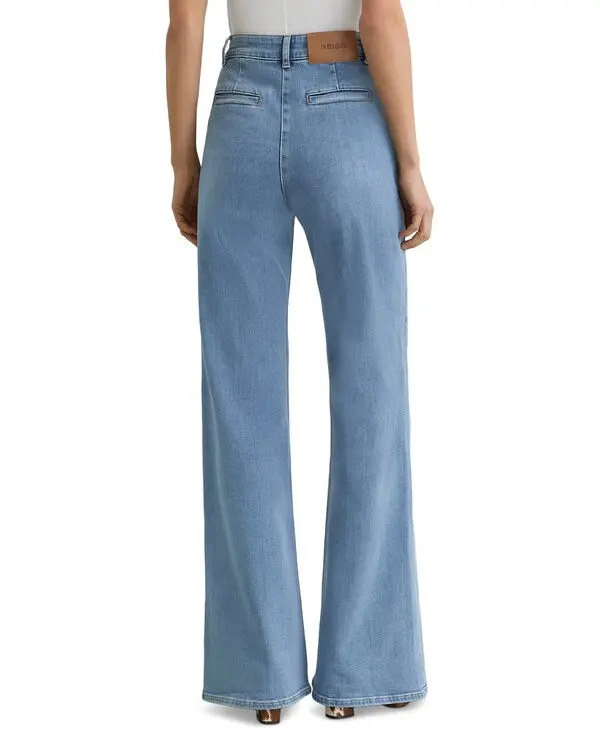 REISS Claude Pintuck High Rise Flare Leg Jeans