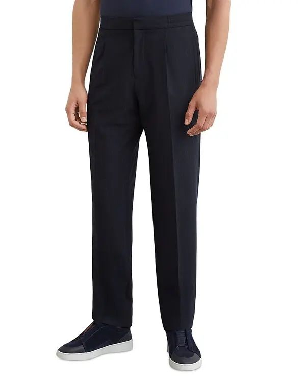 REISS Sidney Striped Pleated Tapered Trousers