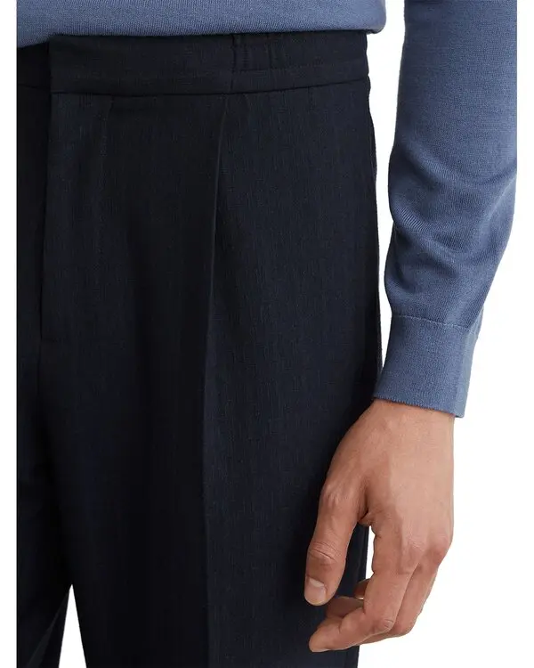 REISS Sidney Striped Pleated Tapered Trousers