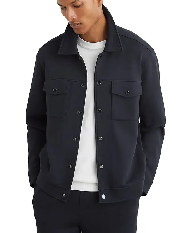 REISS Thom Twin Pocket Interlock Overshirt