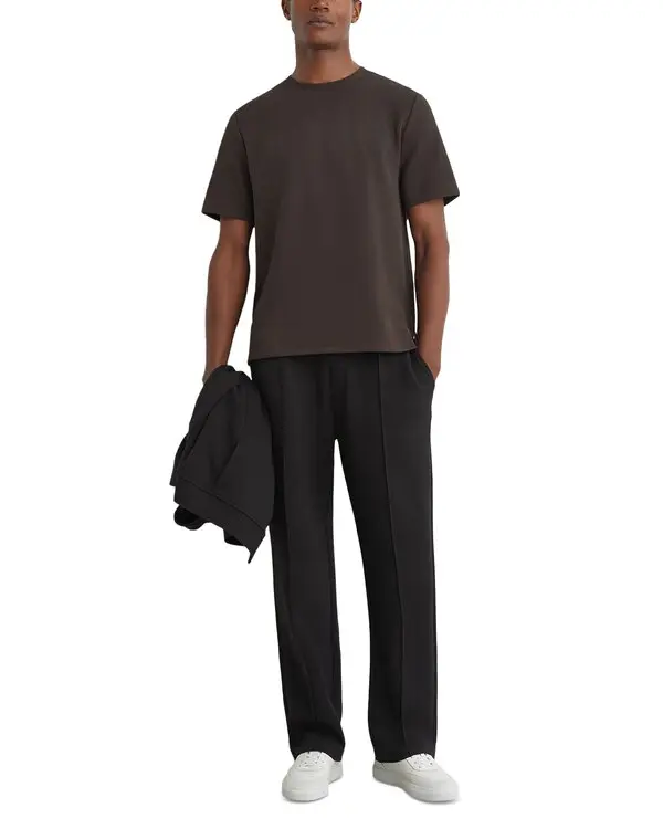 REISS Cole Modern Fit Textured Crewneck Tee - Brown