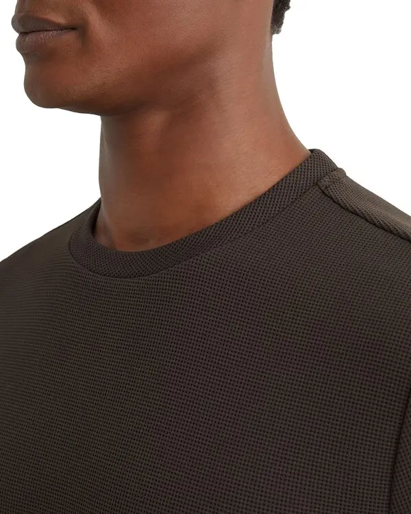 REISS Cole Modern Fit Textured Crewneck Tee - Brown