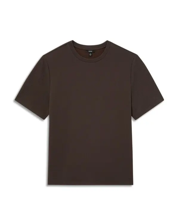 REISS Cole Modern Fit Textured Crewneck Tee - Brown