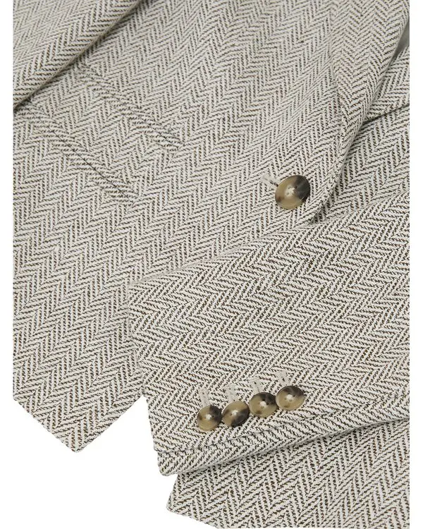 REISS Petite Ezra Herringbone Cropped Blazer