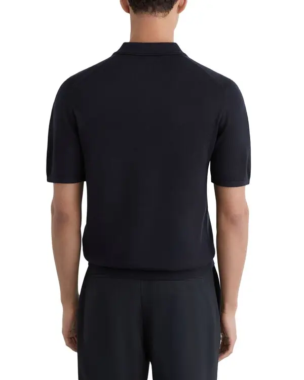 REISS Drayton Merino Wool Knitted Shirt - Navy