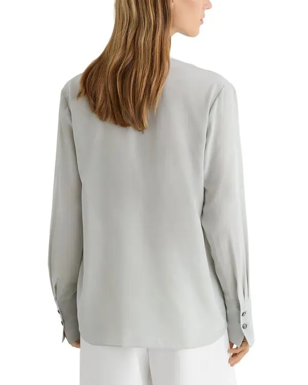 REISS Matte Silk Draped Shirt