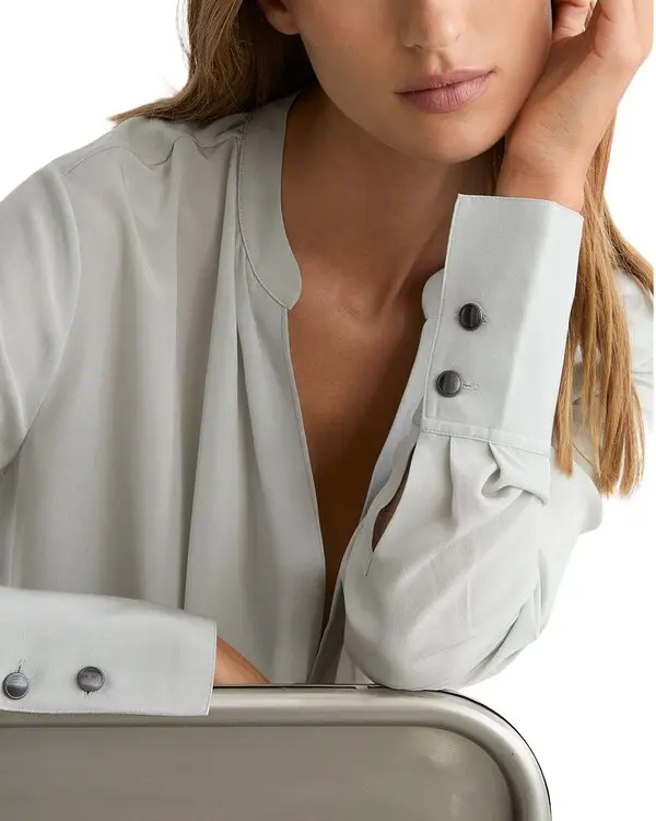 REISS Matte Silk Draped Shirt