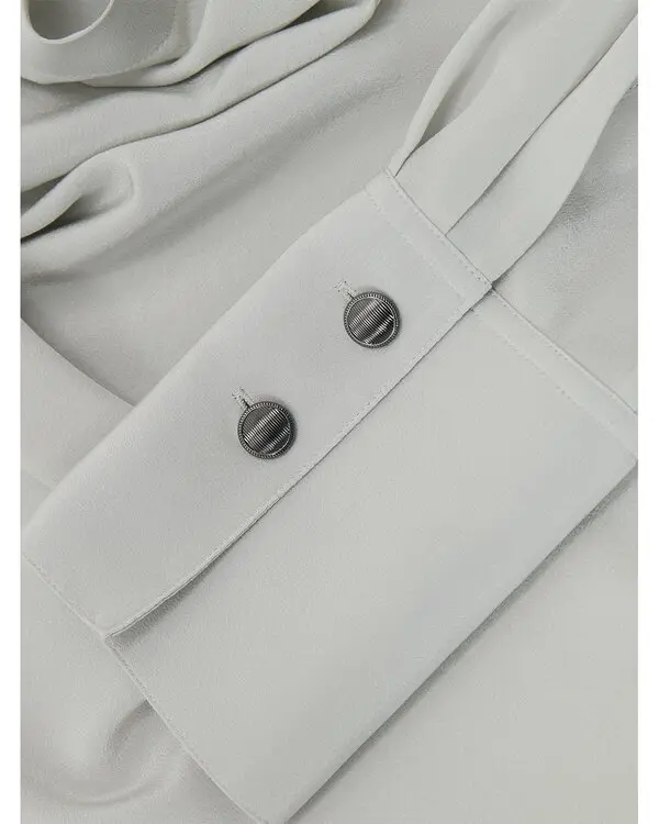 REISS Matte Silk Draped Shirt