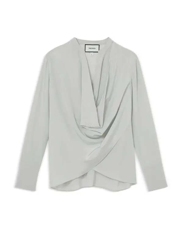 REISS Matte Silk Draped Shirt