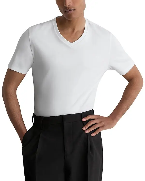 REISS Baron Airwater Cotton V-neck T-shirt