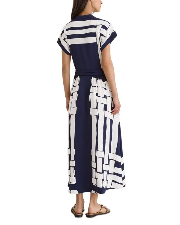 REISS Petite Samira Scarf Printed Midi Dress