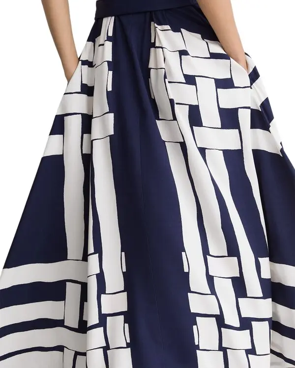 REISS Petite Samira Scarf Printed Midi Dress