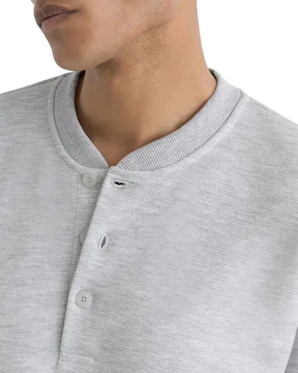 REISS Harrison Long Sleeve Henley Sweatshirt