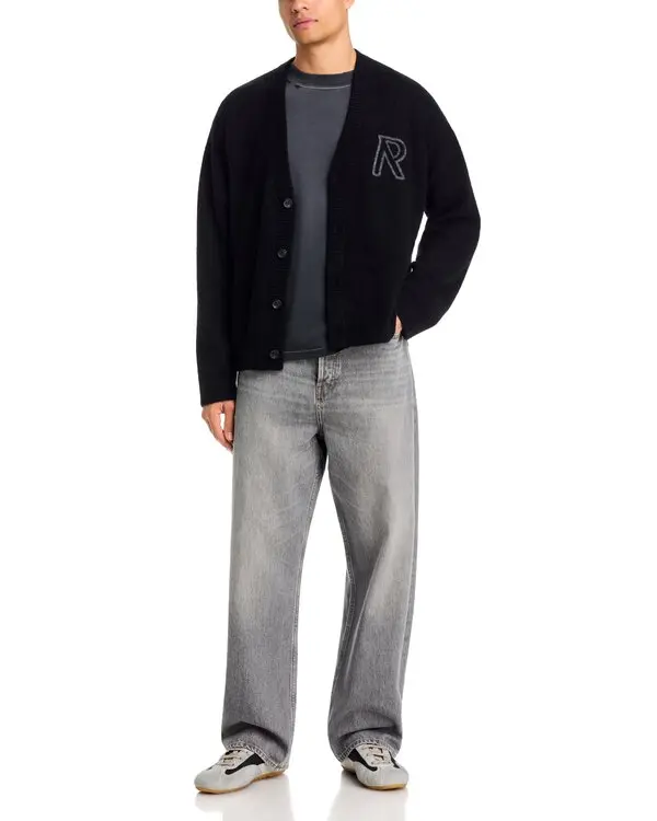 REPRESENT Relaxed Fit Alpaca & Wool Blend Logo Cardigan