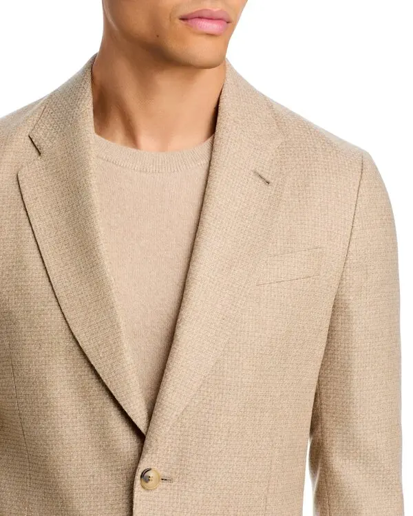 Paul Smith Regular Fit Textured Solid Wool Blend Jacket