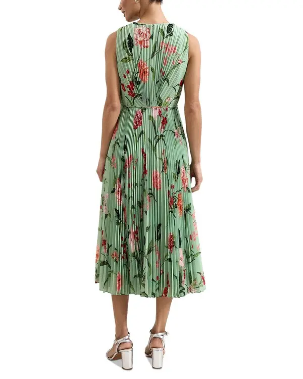 PHASE EIGHT Floral Print Pleated Midi Dress