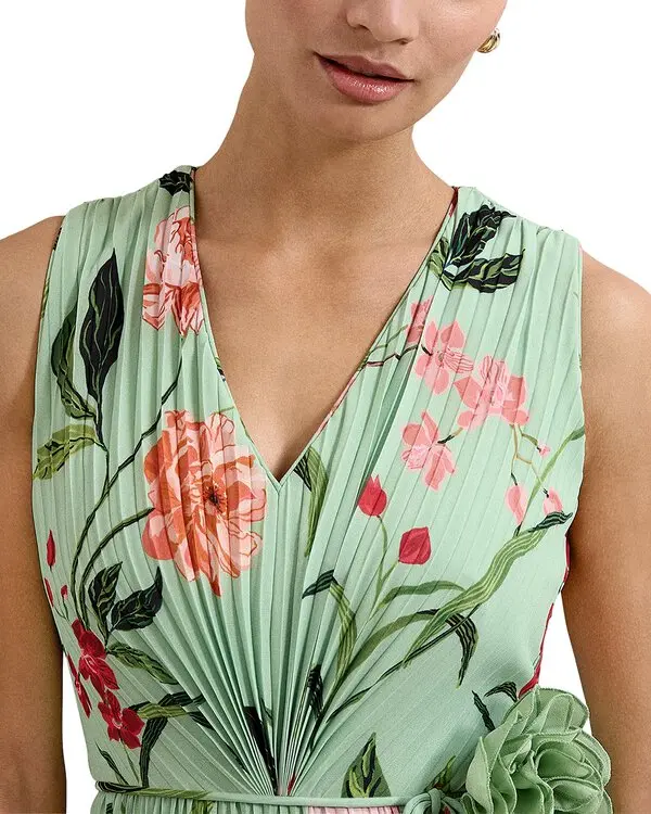 PHASE EIGHT Floral Print Pleated Midi Dress