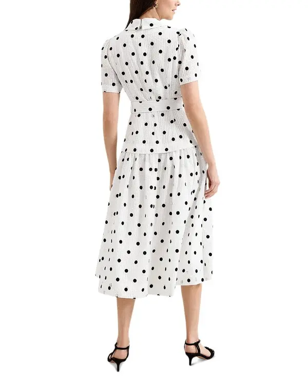 PHASE EIGHT Polka Dot Collared Midi Dress