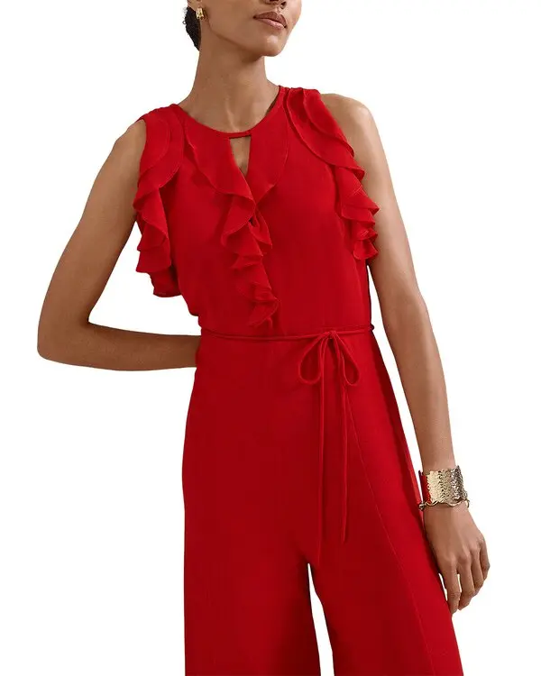PHASE EIGHT Rachel Ruffle Trim Sleeveless Jumpsuit