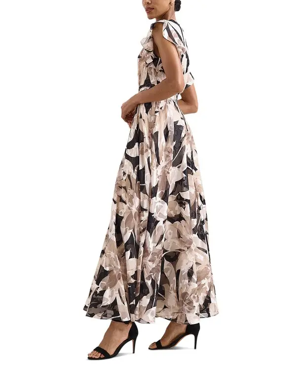 PHASE EIGHT Liana Printed Faux Wrap Maxi Dress - Neutral