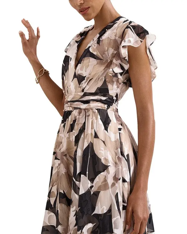 PHASE EIGHT Liana Printed Faux Wrap Maxi Dress - Neutral