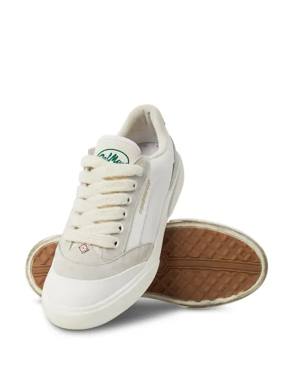 Casablanca Del Mar Lace Up Low Top Leather Sneakers