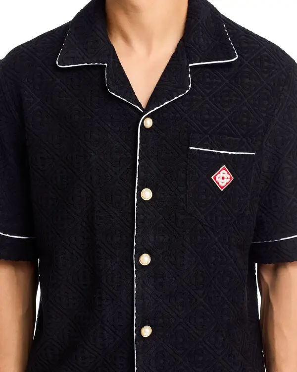 Casablanca Monogram Toweling Fabric Collared Shirt