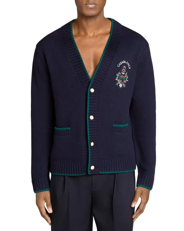 Casablanca Logo Graphic Cardigan Sweater
