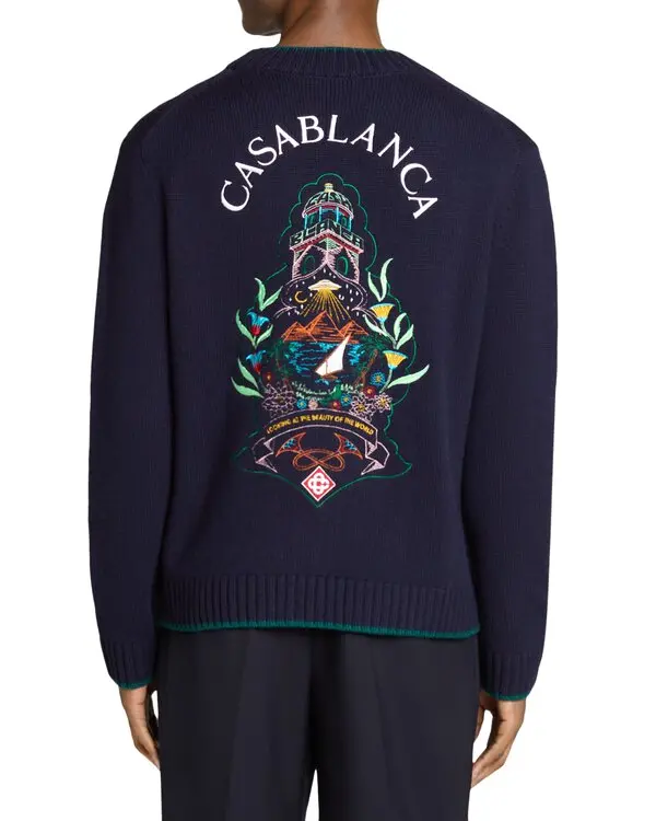 Casablanca Logo Graphic Cardigan Sweater