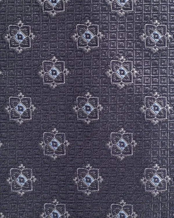Canali Silk Classic Medallion Tie - Grey