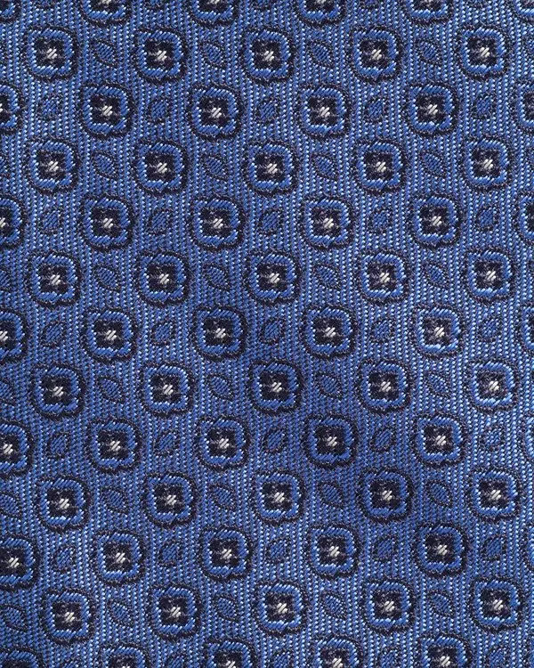 Canali Silk Classic Medallion Tie - Blue