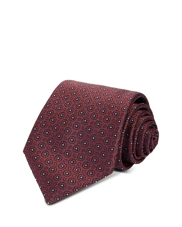 Canali Silk Medallion Neck Tie - Red