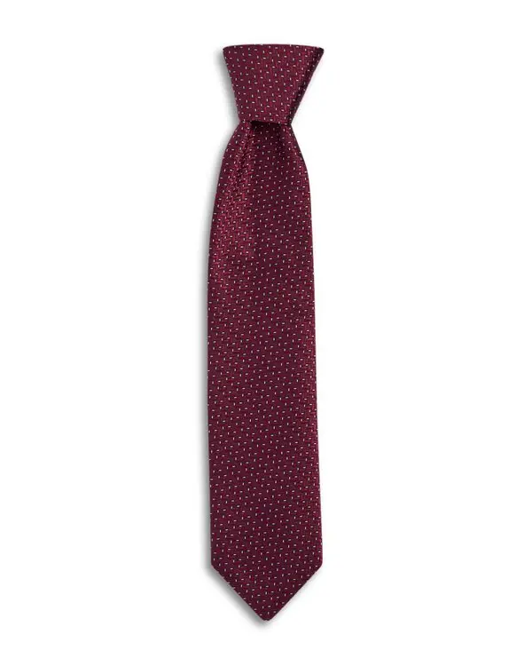 Canali Silk Classic Micro Arrow Tie - Burgundy