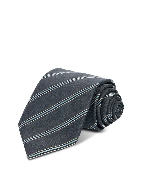 Canali Classic Diagonal Stripe Tie - Green