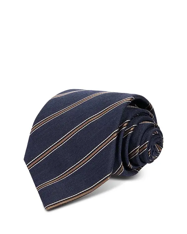 Canali Classic Diagonal Stripe Tie - Navy