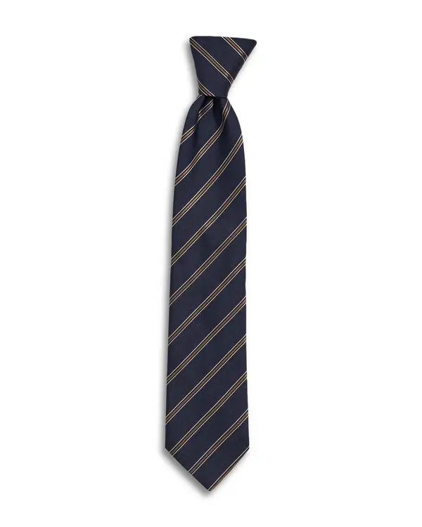 Canali Classic Diagonal Stripe Neck Tie - Navy