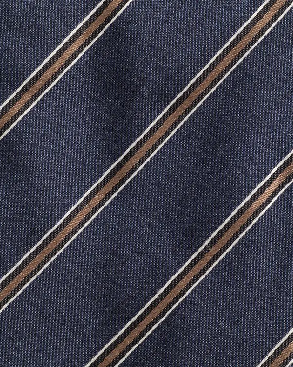 Canali Classic Diagonal Stripe Neck Tie - Navy