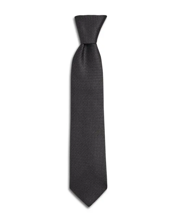 Canali Silk Classic Neat Tie - Charcoal