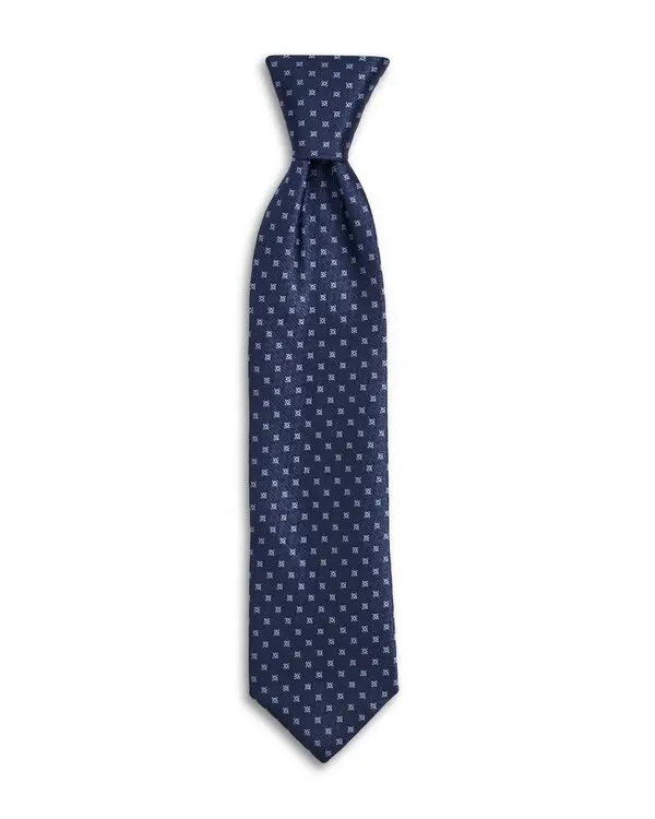 Canali Silk Classic Star Tie - Navy