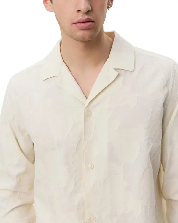 LES DEUX Loose Fit Flower Jacquard Shirt