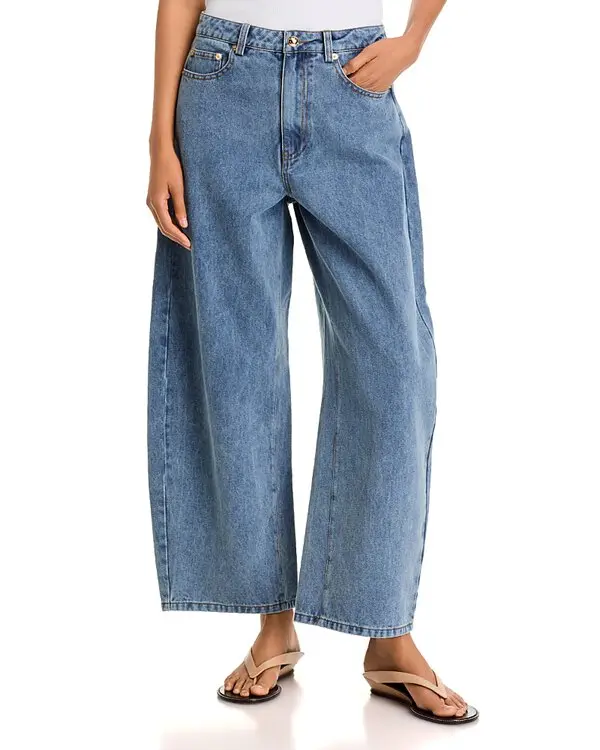 Farm Rio Richelieu Embroidery Wide Leg Jeans